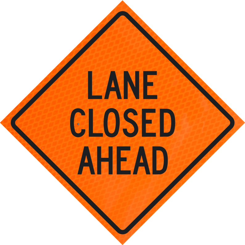 Lane Closed Ahead 36" Diamond Grade™ Roll-up - Work Zone Supply