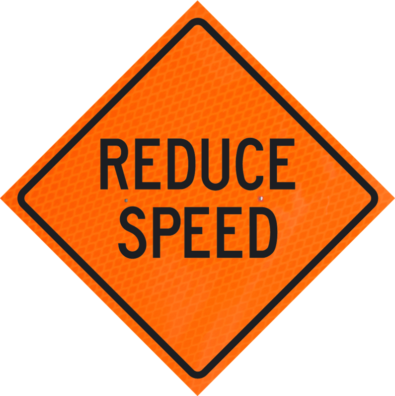 Reduce Speed 36" Diamond Grade™ Roll-up - Work Zone Supply