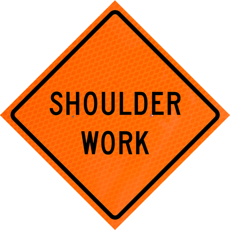 Shoulder Work (w21-5) 36" Diamond Grade™ Roll-up - Work Zone Supply
