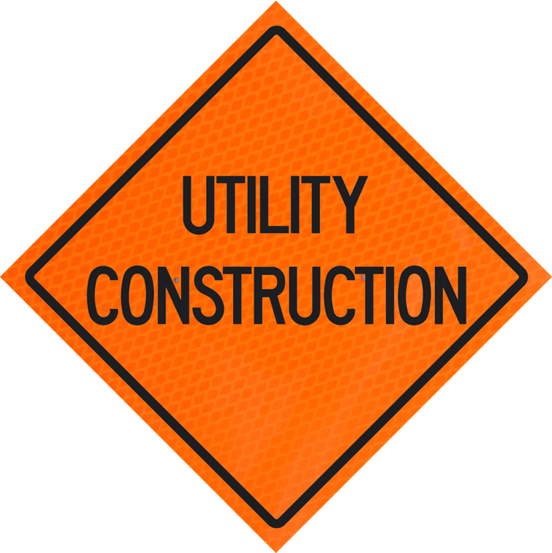 Utility Construction 36" Diamond Grade™ Roll-up - Work Zone Supply