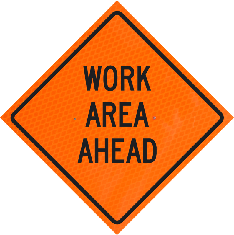 Work Area Ahead 36" Diamond Grade™ Roll-up - Work Zone Supply