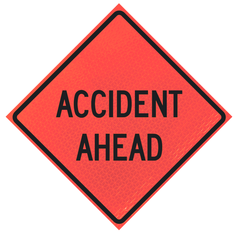 Accident Ahead 36" Marathon™ Sign - Work Zone Supply