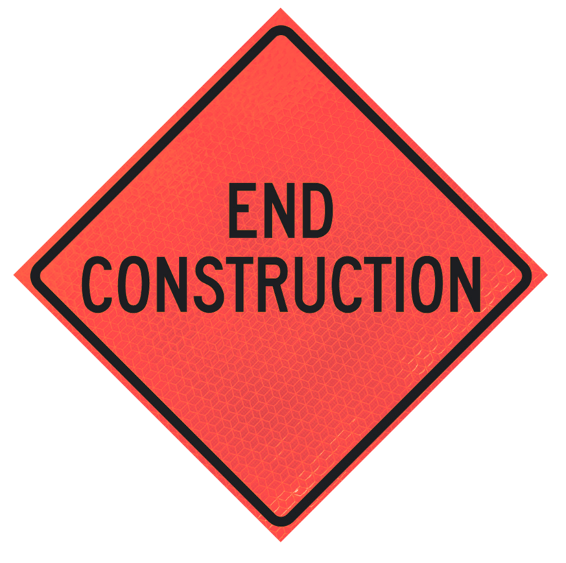 End Construction 36" Marathon™ Roll-up Sign - Work Zone Supply