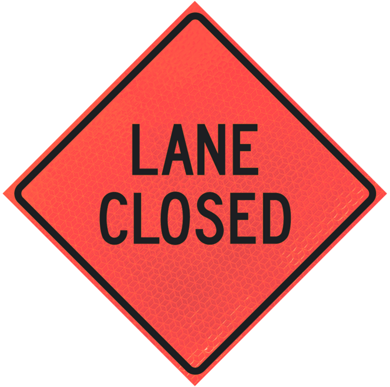 Lane Closed 36" Marathon™ Roll-up Sign - Work Zone Supply