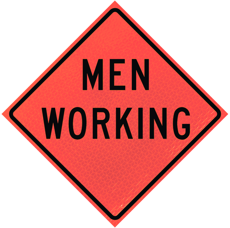 Men Working 36" Marathon™ Roll-up Sign - Work Zone Supply