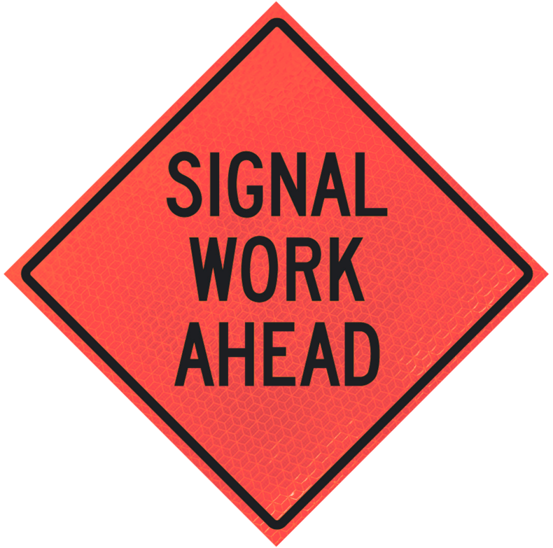 Signal Work Ahead 36" Marathon™ Roll-up Sign - Work Zone Supply