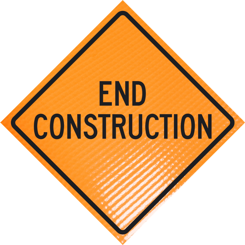 End Construction 36" Non-reflective Roll-up - Work Zone Supply
