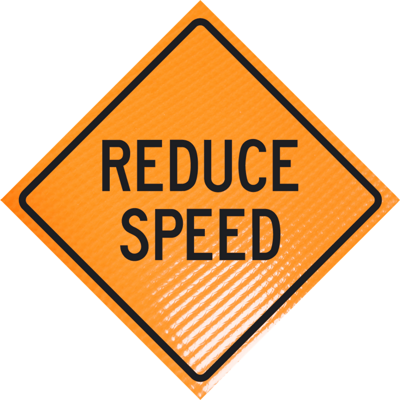 Reduce Speed 36" Non-reflective Roll-up Sign - Work Zone Supply