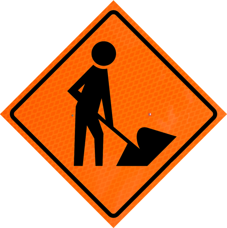 Worker (symbol) (w21-1) 48" Diamond Grade™ Roll-up - Work Zone Supply