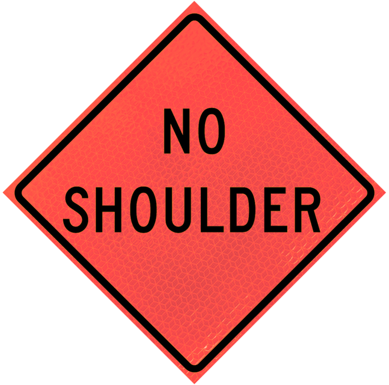 No Shoulder (w8-23) 48" Marathon™ Roll-up Sign - Work Zone Supply