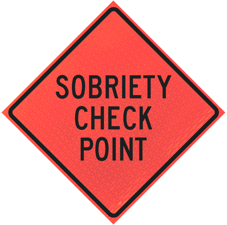 Sobriety Check Point 48" Marathon™ Roll-up Sign - Work Zone Supply