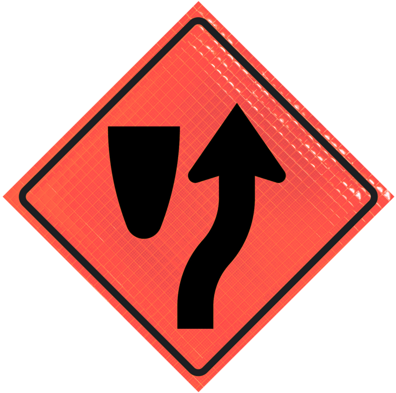 Keep Right (r4-7) 48" Super Bright™ Roll-up Sign - Work Zone Supply