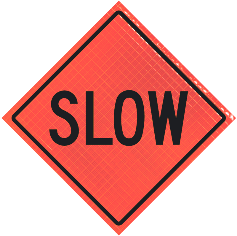 Slow 48" Super Bright™ Roll-up Sign - Work Zone Supply