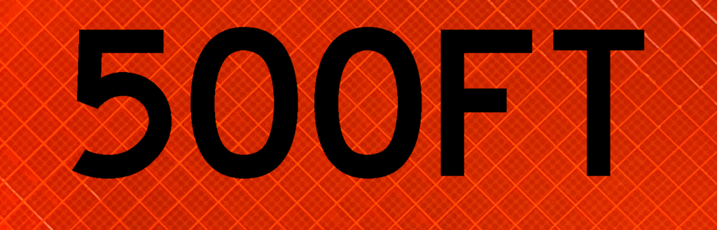 500 Ft Overlay 48" Super Bright™ Roll-up Sign - Work Zone Supply