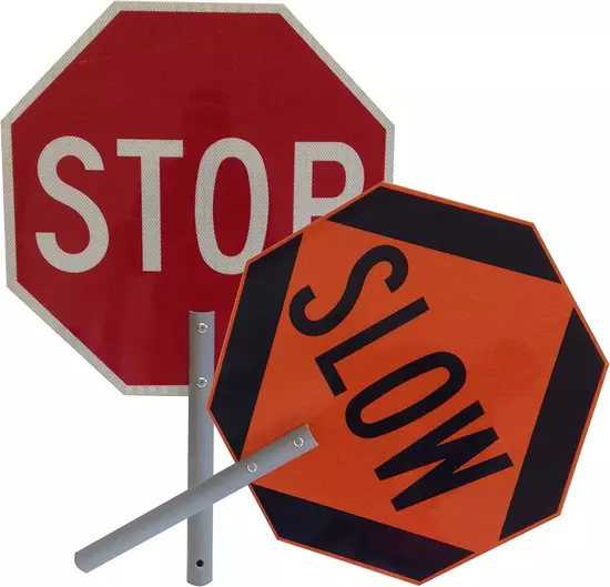 Stop / Slow Paddle 18" With 12" Handle