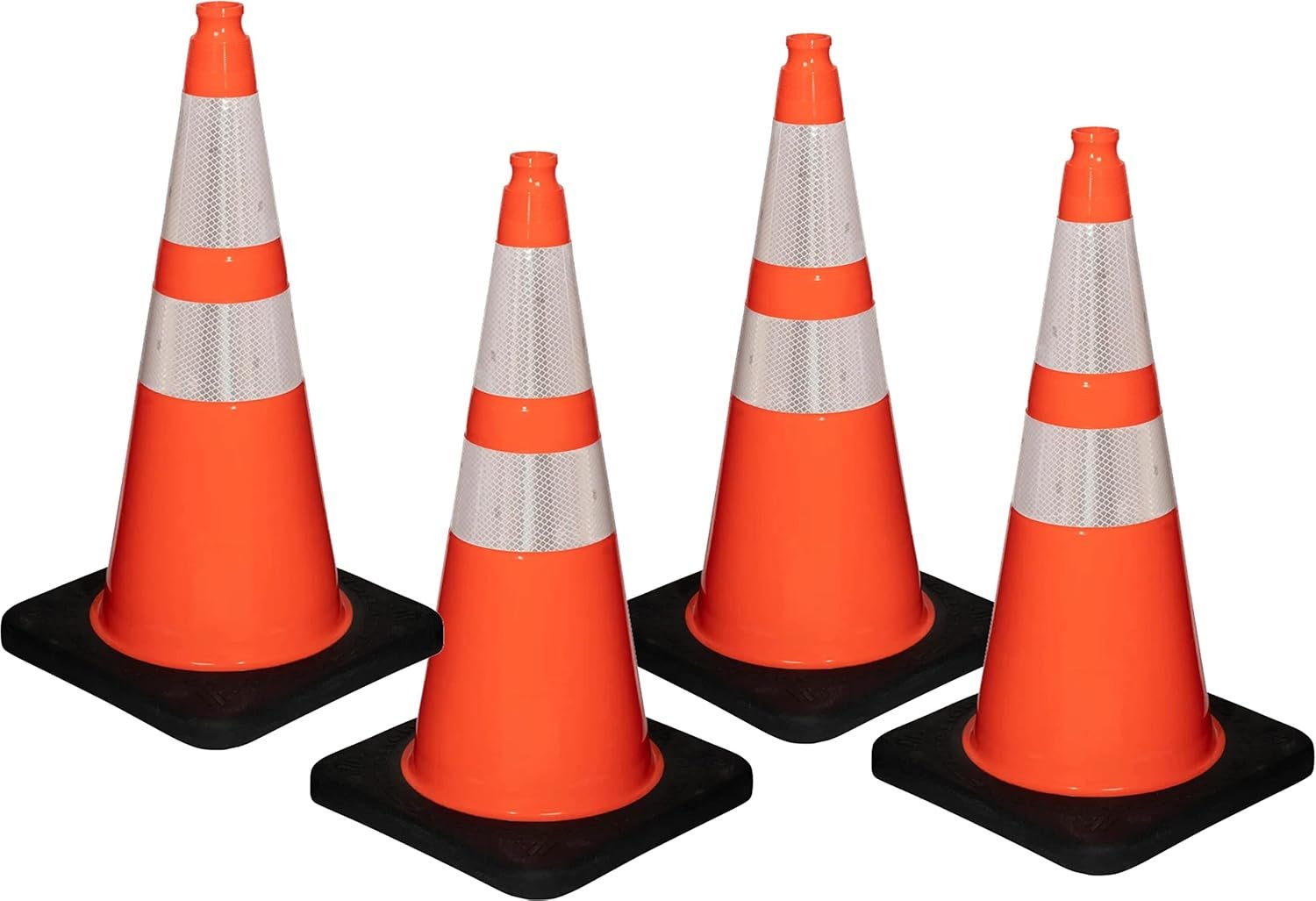 28-Inch Traffic Safety Cones With Reflective Collars - Pack Of 4 - Work ...